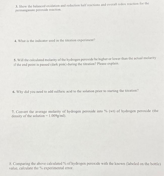 Solved 3. Show the balanced oxidation and reduction half | Chegg.com