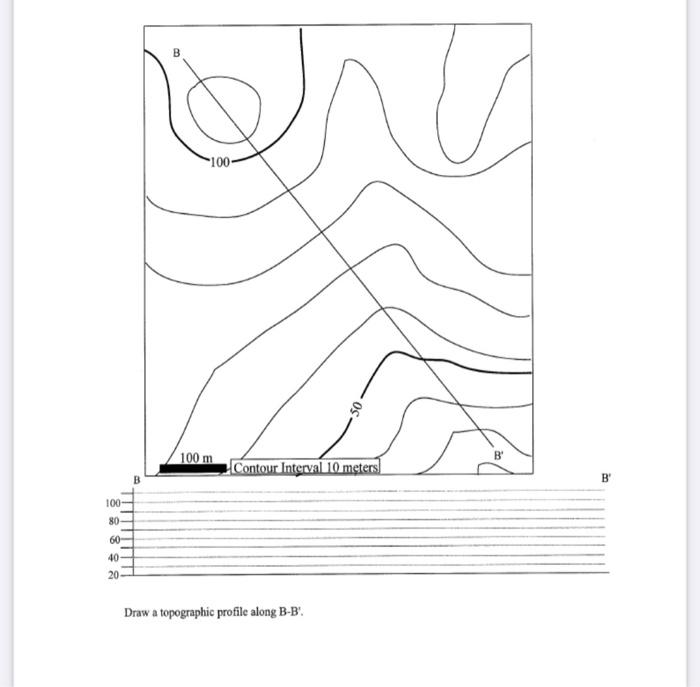 Solved B -100- 100 m Contour Interval 10 meters B B В" 100- | Chegg.com