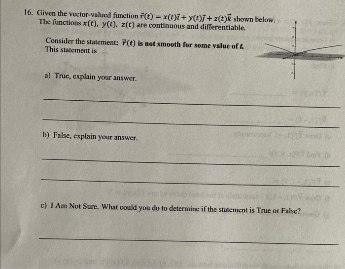 Solved 16. Given the vector-valued function | Chegg.com
