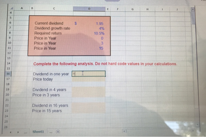 Solved 6 File Home Insert Calculating Stock Price Excel
