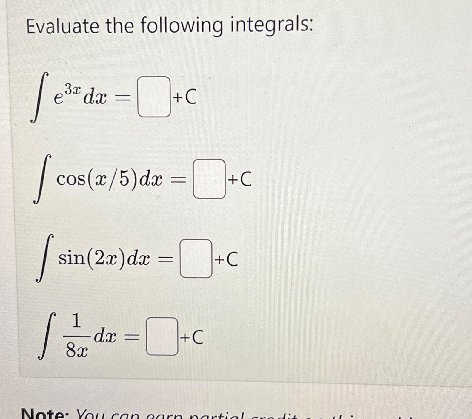 Solved Evaluate the following | Chegg.com