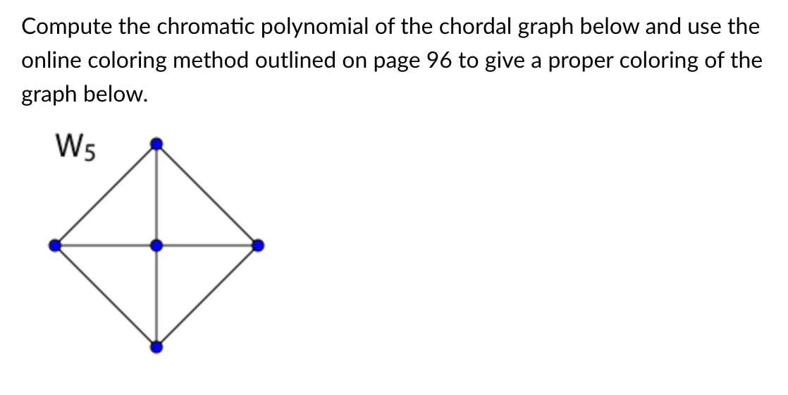 Solved Compute the chromatic polynomial of the chordal graph | Chegg.com