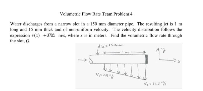 Solved Volumetric Flow Rate Team Problem 4 Water discharges | Chegg.com