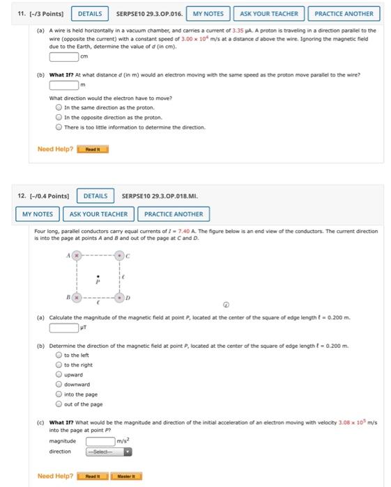 Solved 11. [-/3 Points) DETAILS SERPSE10 29.3.0P.016MY NOTES | Chegg.com Solved 11. [-/3 Points) DETAILS SERPSE10 29.3.0P.016MY NOTES | Chegg.com