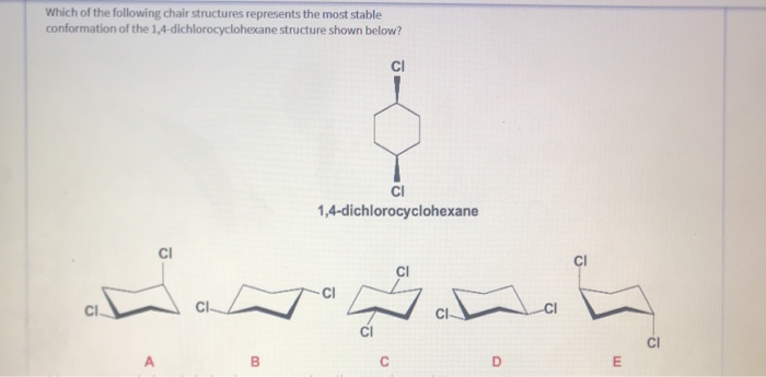 Solved Which of the following chair structures represents | Chegg.com