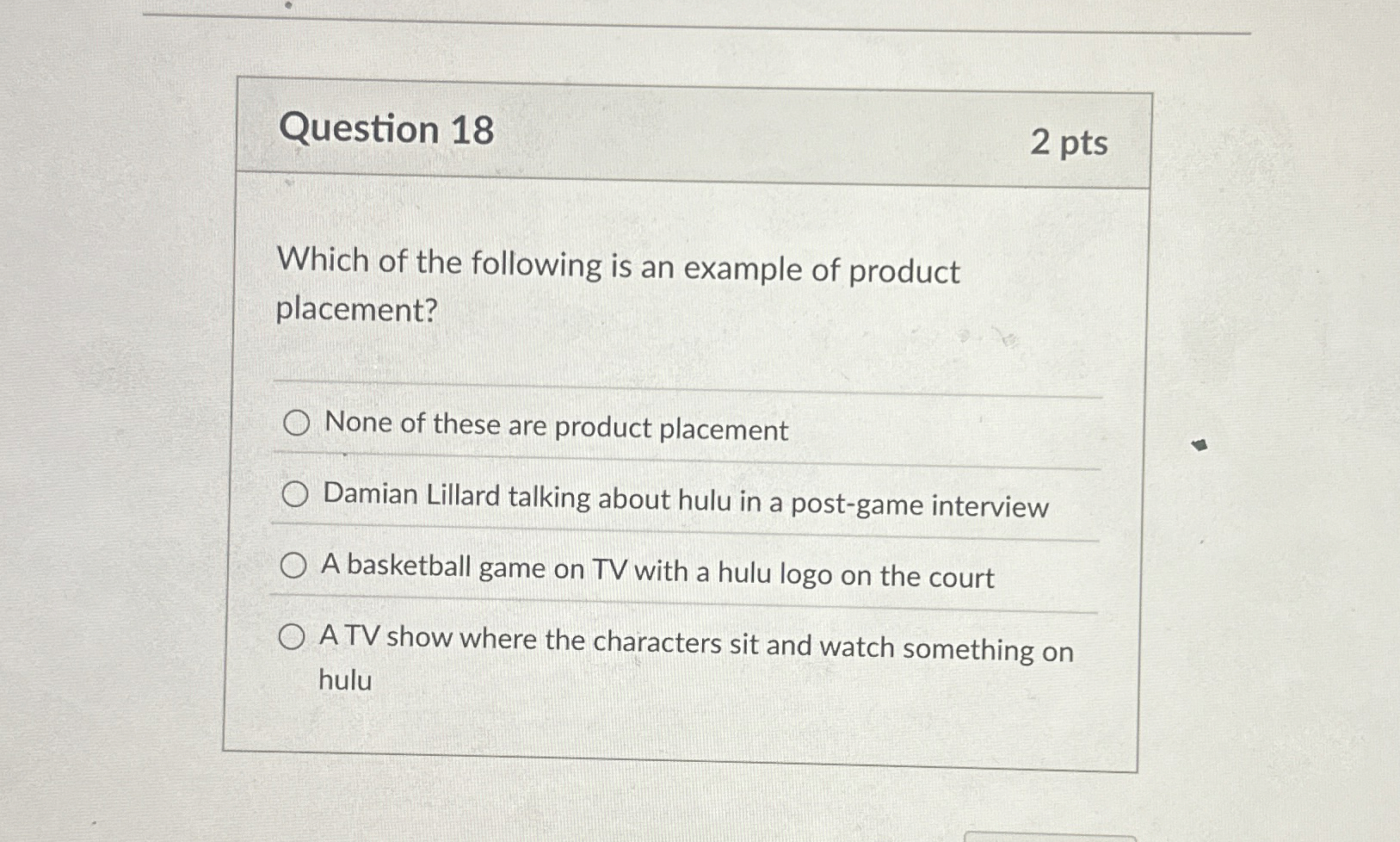 Solved Question 182 ﻿ptsWhich of the following is an example | Chegg.com