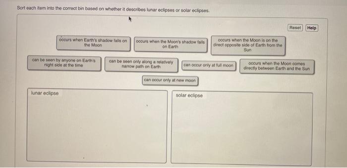 Solved Sort each item into the correct bin based on whether | Chegg.com