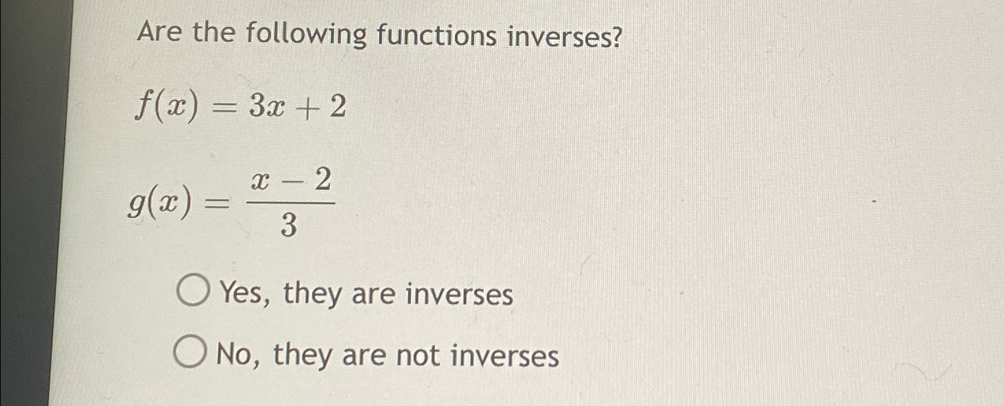 Solved Are the following functions | Chegg.com