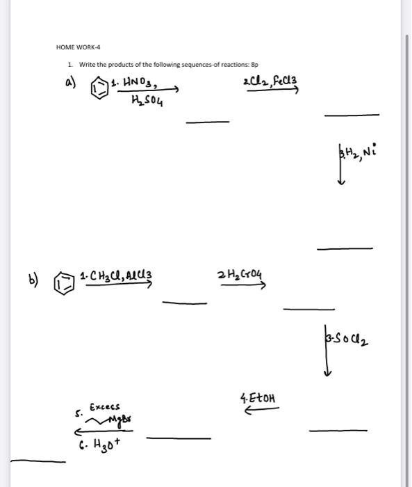 Solved 1. Write the products of the following sequences-of | Chegg.com