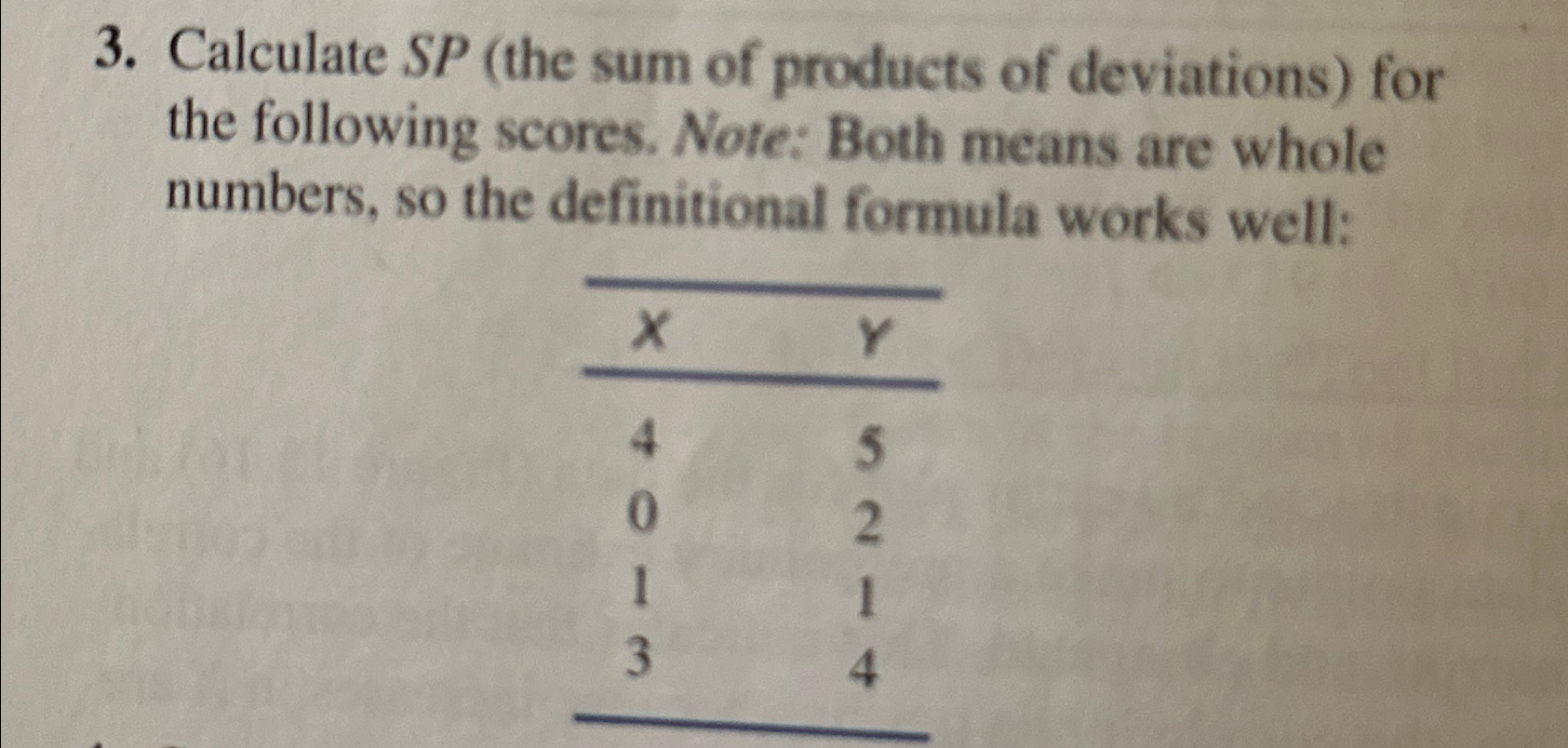 Solved Calculate SP (the sum of products of deviations) ﻿for | Chegg.com