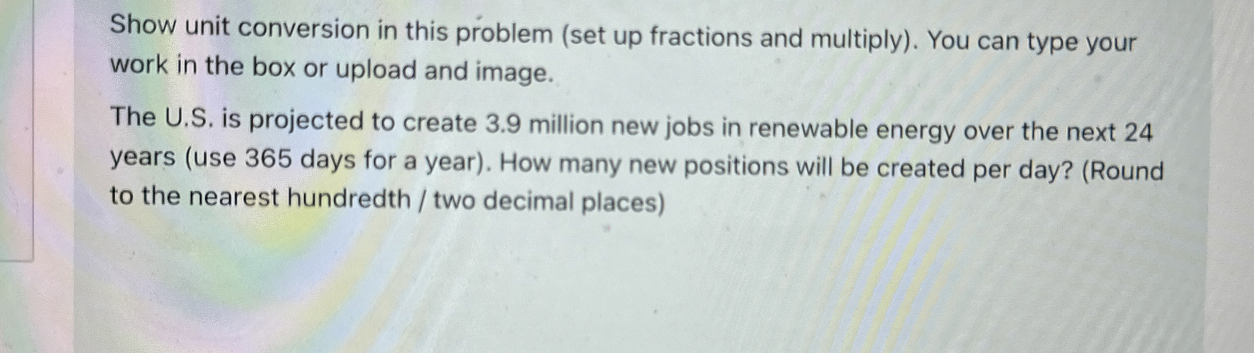 Solved Show unit conversion in this problem (set up | Chegg.com