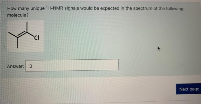 Solved How many unique 1H−NMR signals would be expected in | Chegg.com