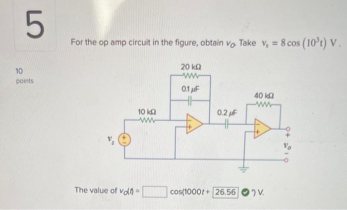 Solved For the op amp circuit in the figure, obtain vO. Take | Chegg.com