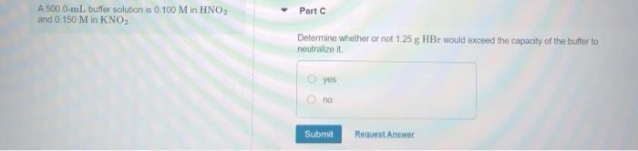 Solved A 5000 m. butfor solution is 0.100 M in HNO2 and | Chegg.com