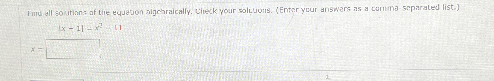 Solved Find all solutions of the equation algebraically. | Chegg.com