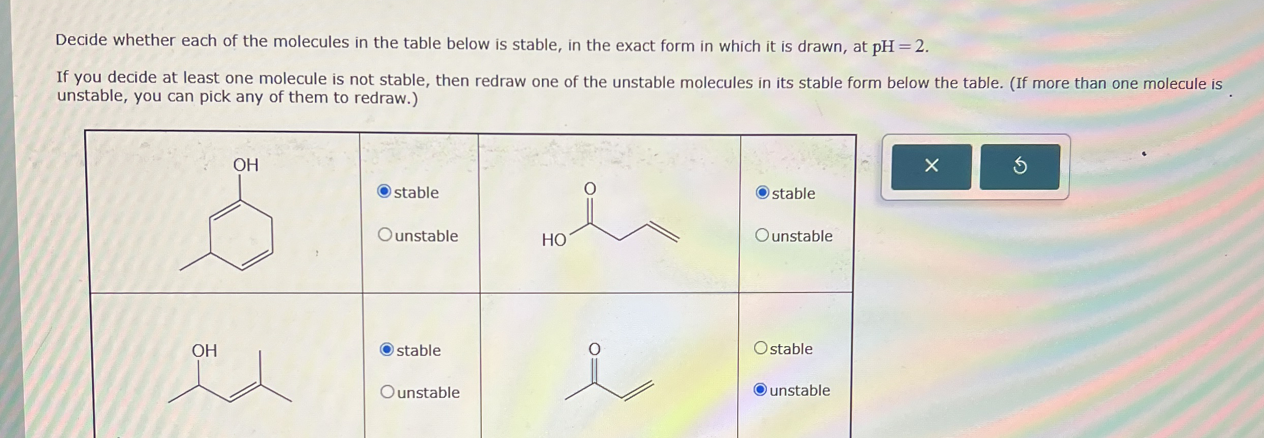 Solved Decide whether each of the molecules in the table | Chegg.com