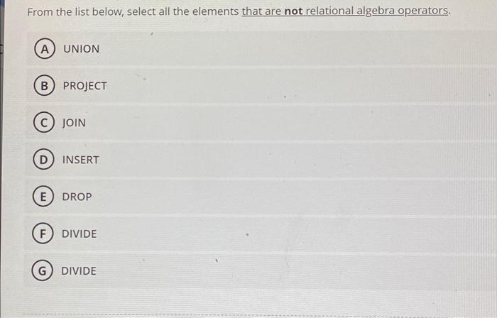 Solved From the list below, select all the elements that are | Chegg.com