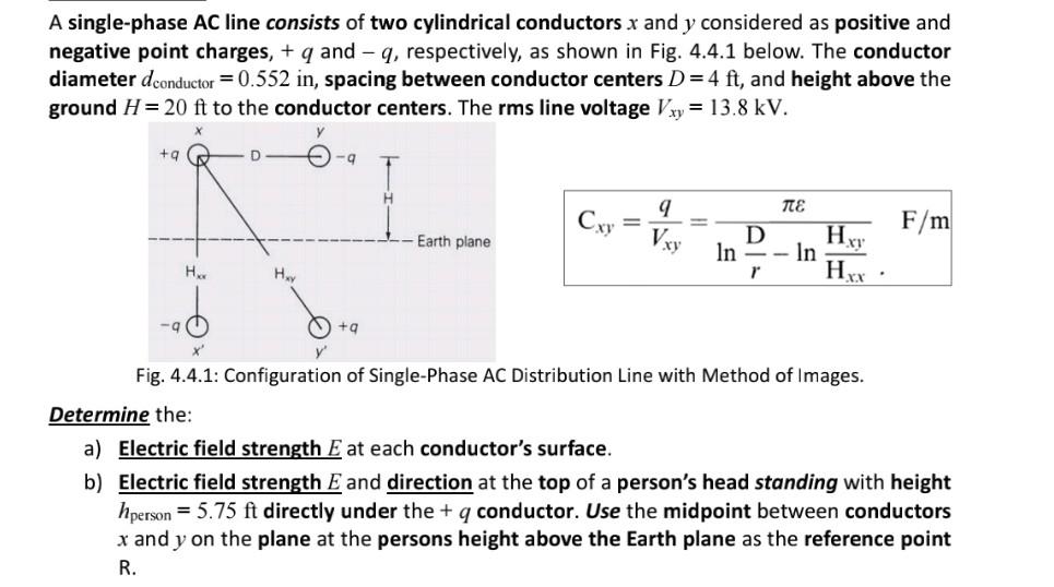 Solved A single-phase AC line consists of two cylindrical | Chegg.com