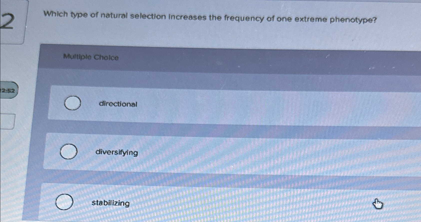 Which type of natural selection increases the | Chegg.com