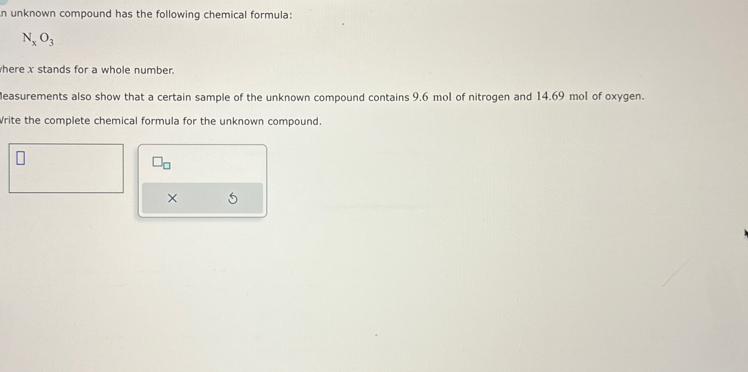Solved n unknown compound has the following chemical | Chegg.com