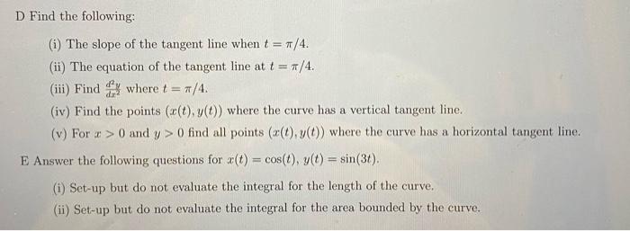 Solved plwase answer D iv and v using the equation from E | Chegg.com