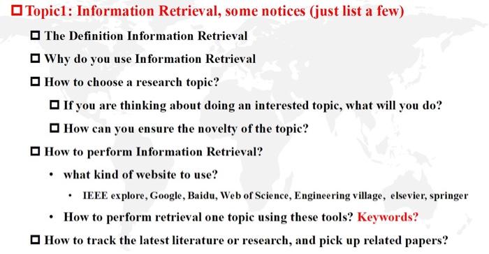 I need a Presentation about : Information Retrieval , | Chegg.com