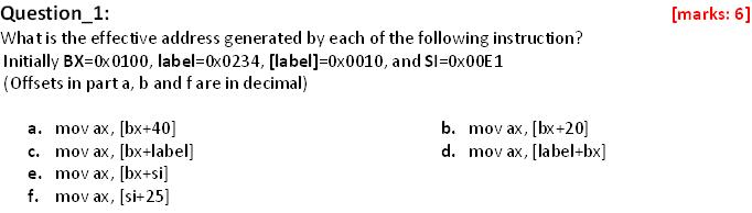 Solved What is the effective address generated by each of | Chegg.com