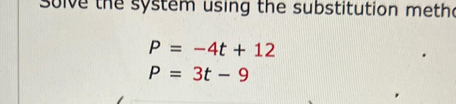 Solved Solve the system using the substitution method. Chexk | Chegg.com