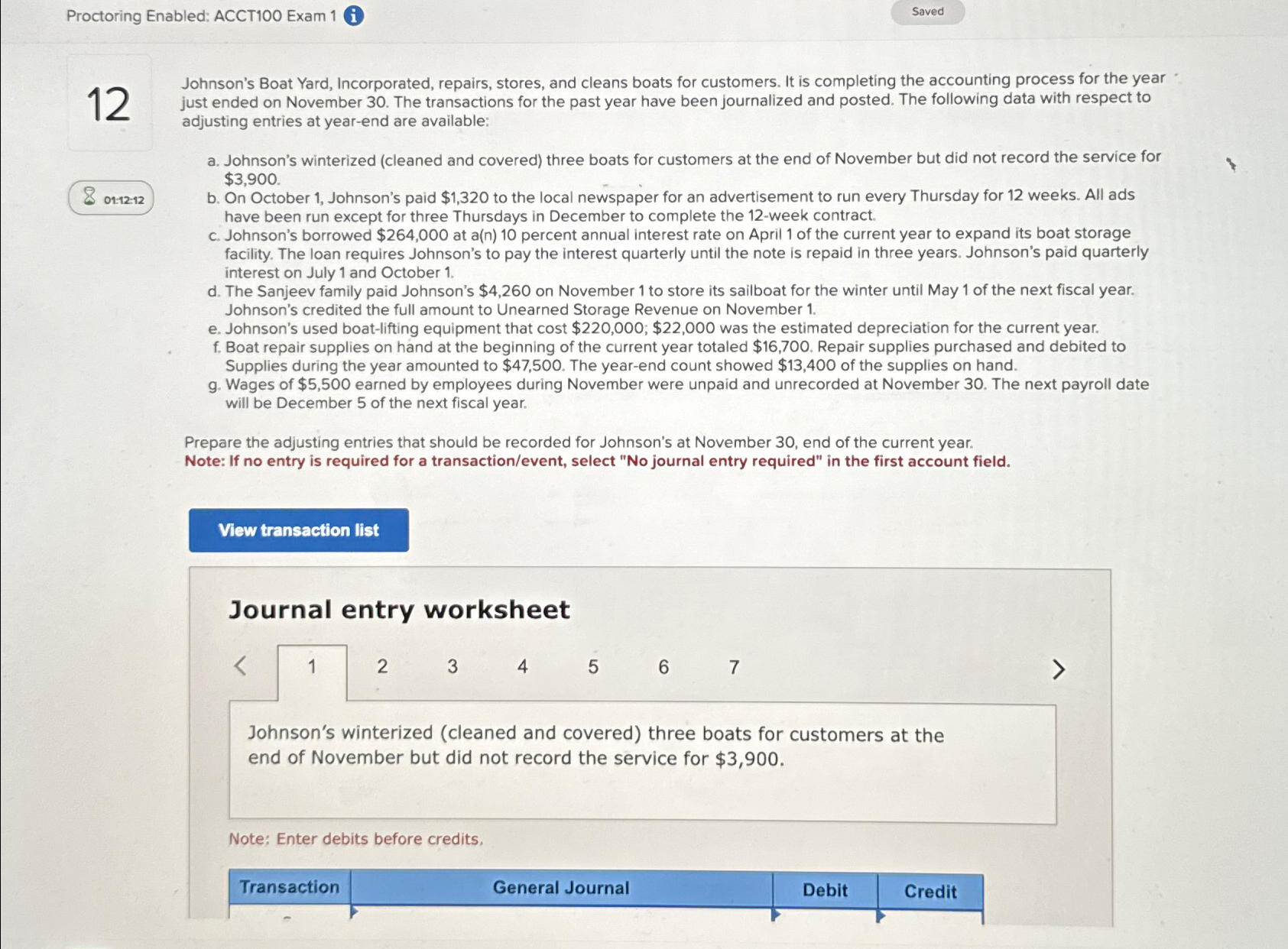 Proctoring Enabled: ACCT100 ﻿Exam | Chegg.com