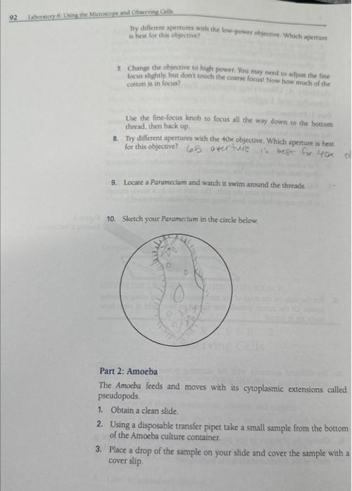 Tiy different spettures with the low-power objective | Chegg.com