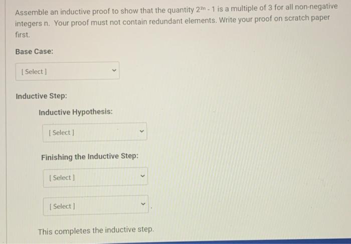 Solved Assemble an inductive proof to show that the quantity | Chegg.com