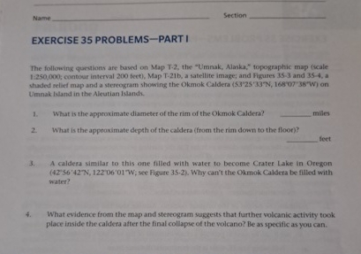 Solved Nameq,SectiorEXERCISE 35 ﻿PROBLEMS-PART IThe | Chegg.com