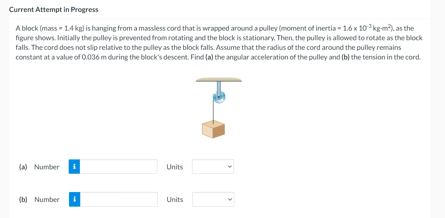 Solved Current Attempt in ProgressA block (mass =1.4kg ) ﻿is | Chegg.com