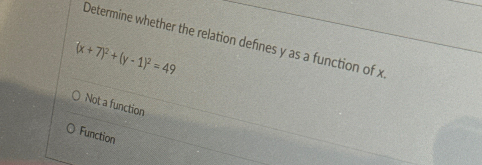 Solved Determine Whether The Relation Defines Y ﻿as A