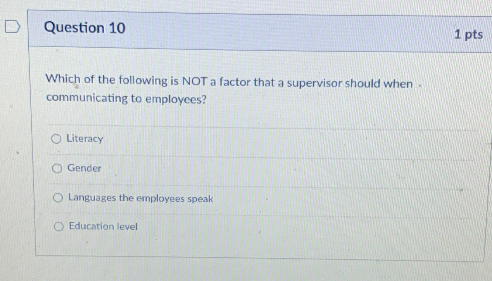 Solved Question 101ptsWhich of the following is NOT a factor | Chegg.com