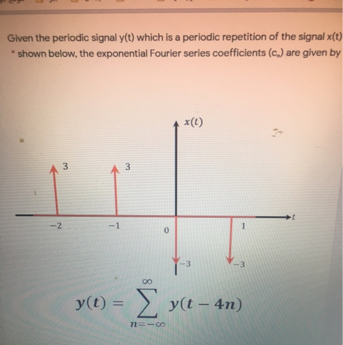 Given the periodic signal y(t) which is a periodic | Chegg.com