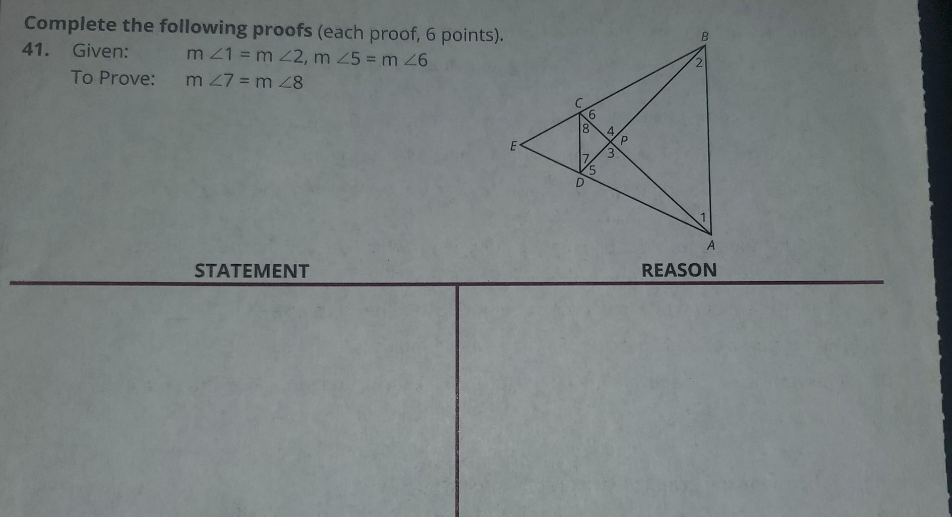 Solved Complete the following proofs (each proof, 6 points | Chegg.com