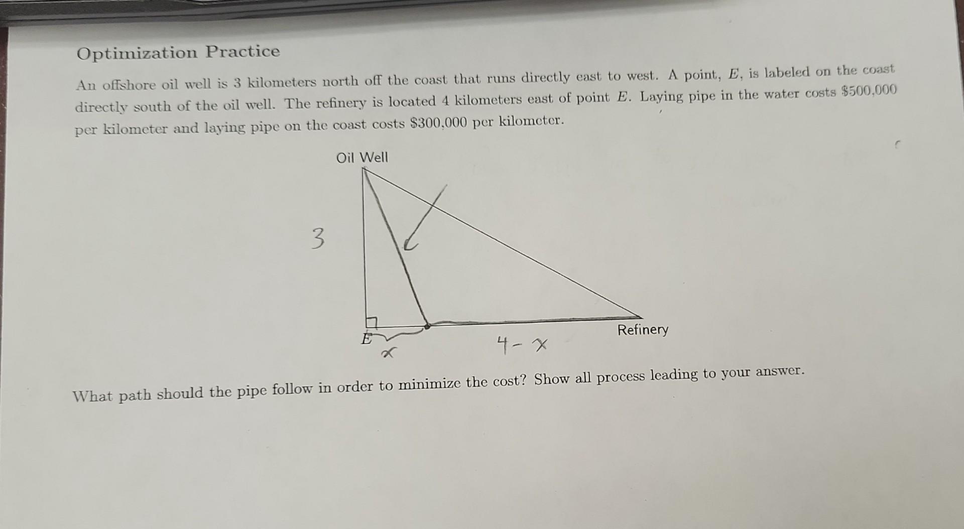 Solved Optimization Practice An offshore oil well is 3 | Chegg.com