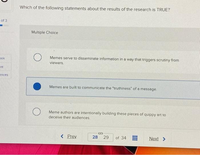 Solved 7 Which of the following statements about meme... | Chegg.com