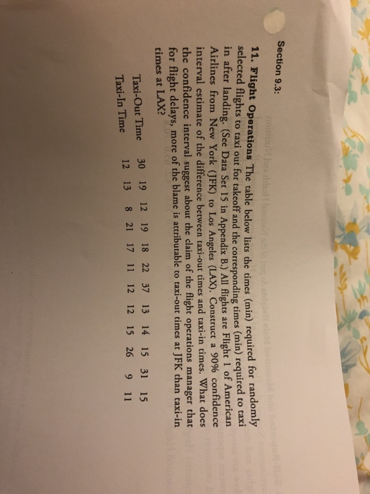 Solved 16 Flight Delays Data Set 15 In Appendix B Lists 48 