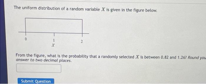 Solved The uniform distribution of a random variable X is | Chegg.com