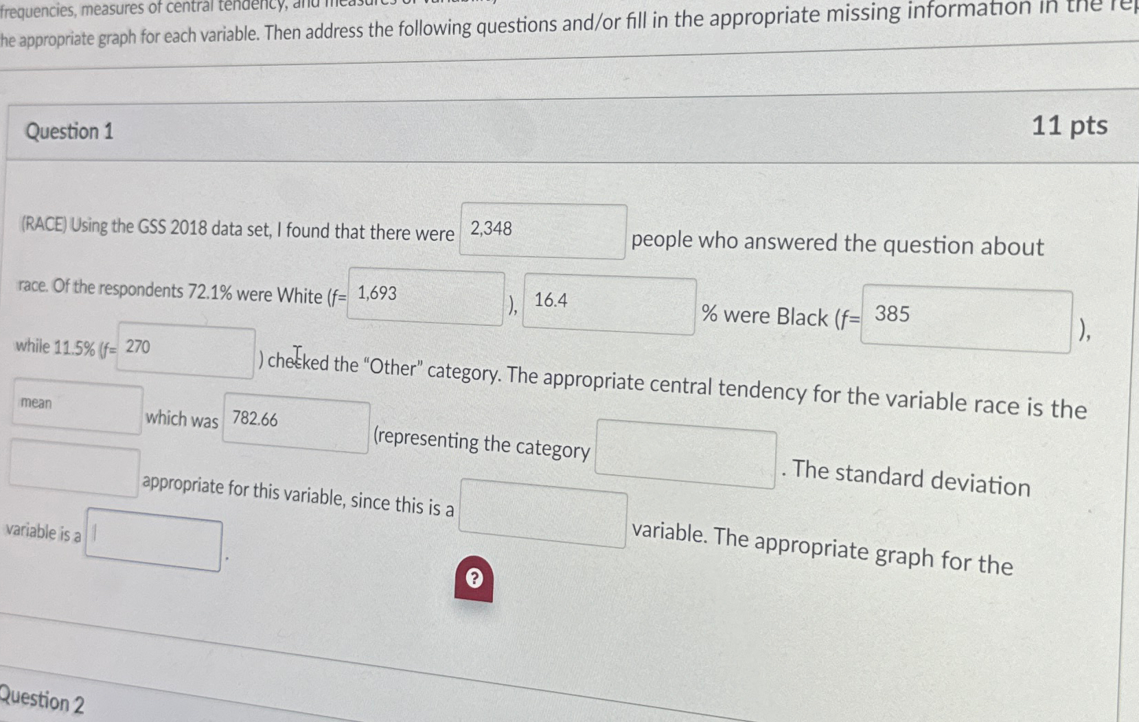 he appropriate graph for each variable. Then address | Chegg.com