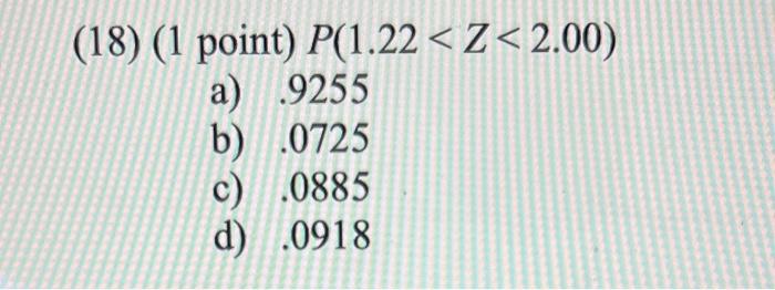 Solved (18) (1 point) P(1.22 | Chegg.com