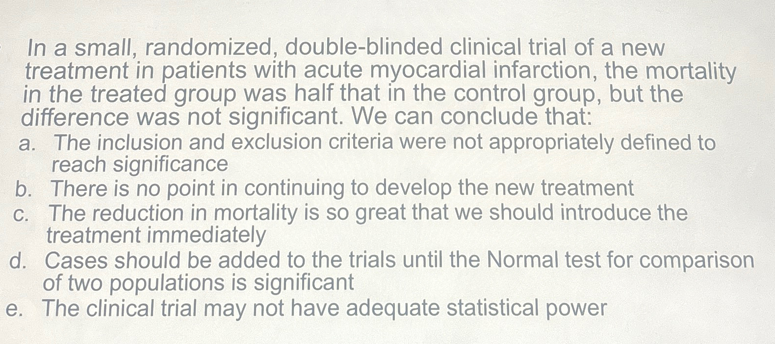Solved In a small, randomized, double-blinded clinical trial | Chegg.com