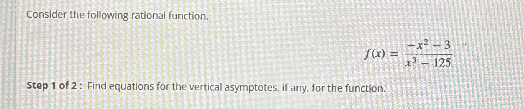 Solved Consider the following rational | Chegg.com