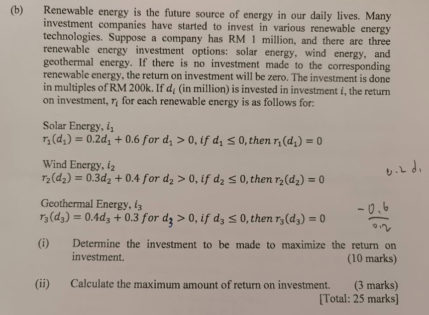 Solved (b) ﻿Renewable energy is the future source of energy | Chegg.com