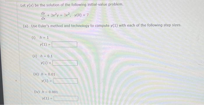 Solved Let y(x) be the solution of the following | Chegg.com