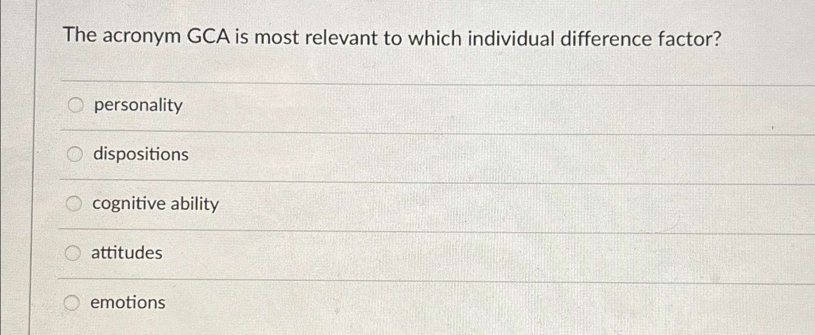 Solved The acronym GCA is most relevant to which individual | Chegg.com