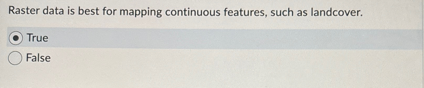 Solved Raster data is best for mapping continuous features, | Chegg.com