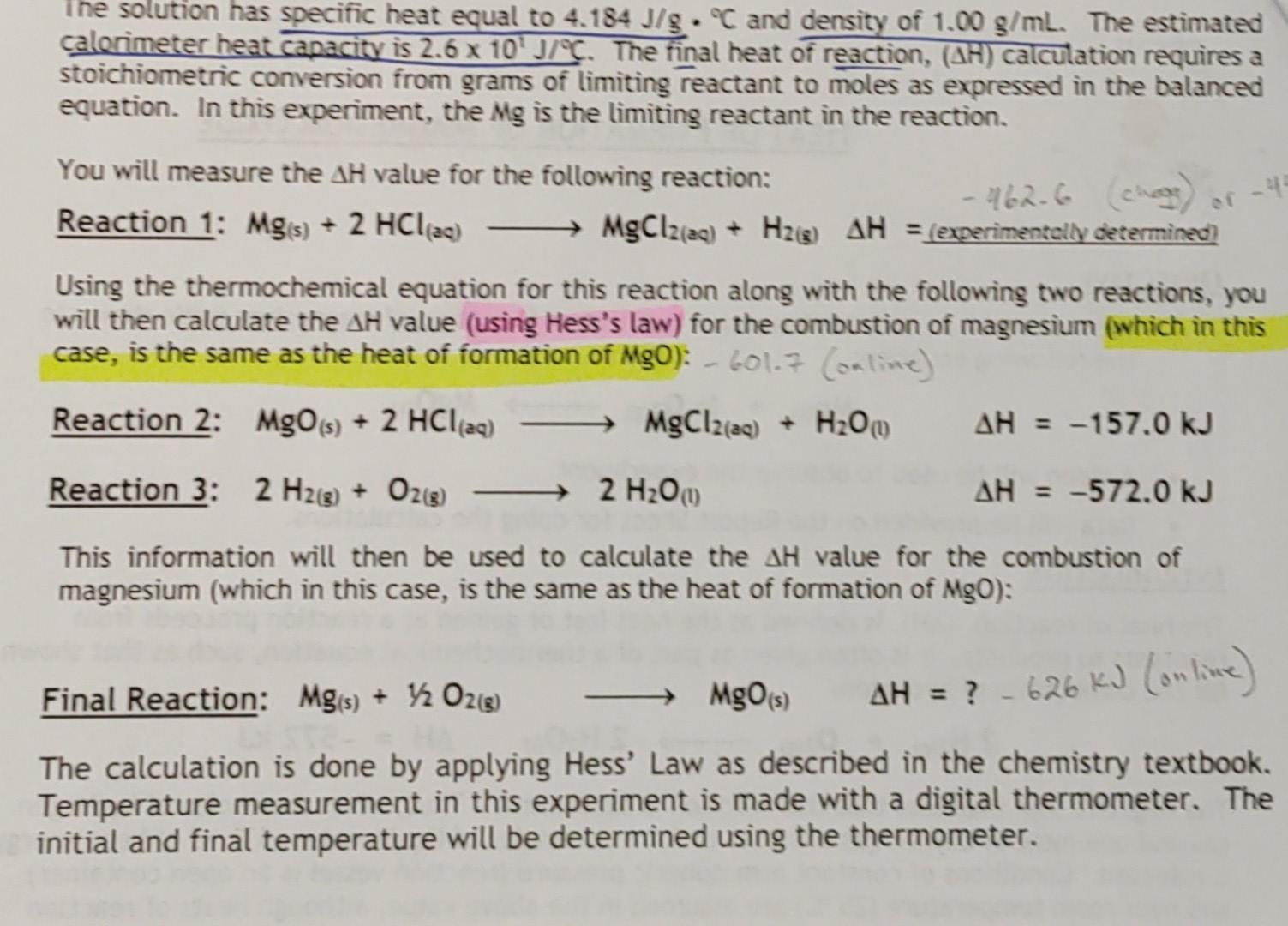 Solved back (1) Heat Gained by Calorimeter = CAT C- Heat | Chegg.com
